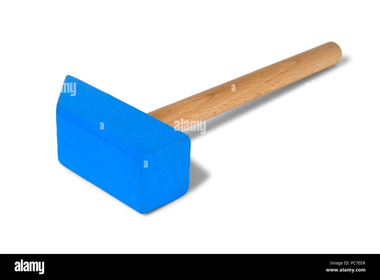 Wooden toy hammer isolated on white background Stock Photo - Alamy