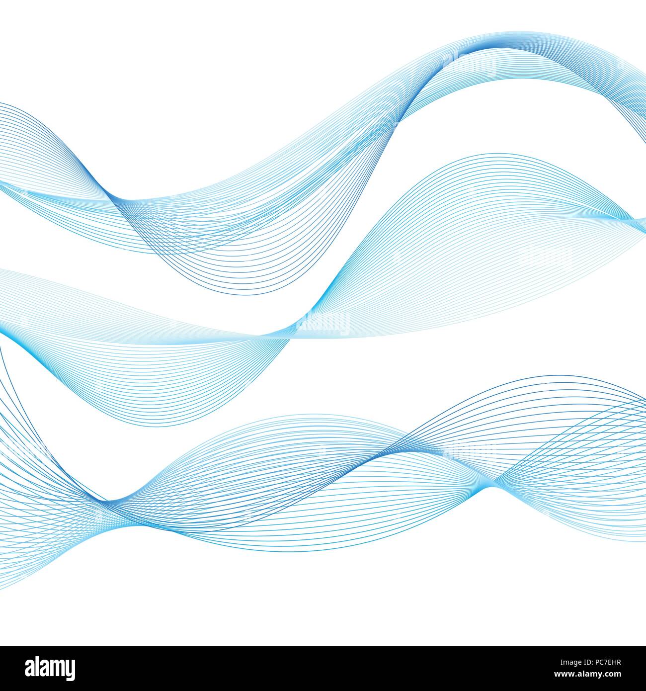 Blue vector wave on a white background. An example for the design of ...