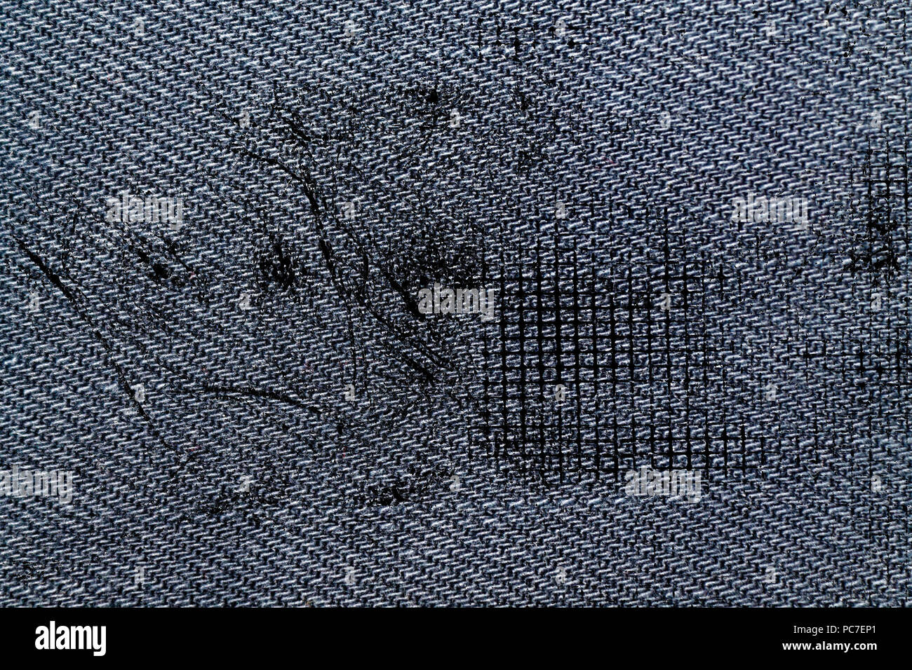 Blue denim macro texture with seam for jeans background Stock Photo - Alamy