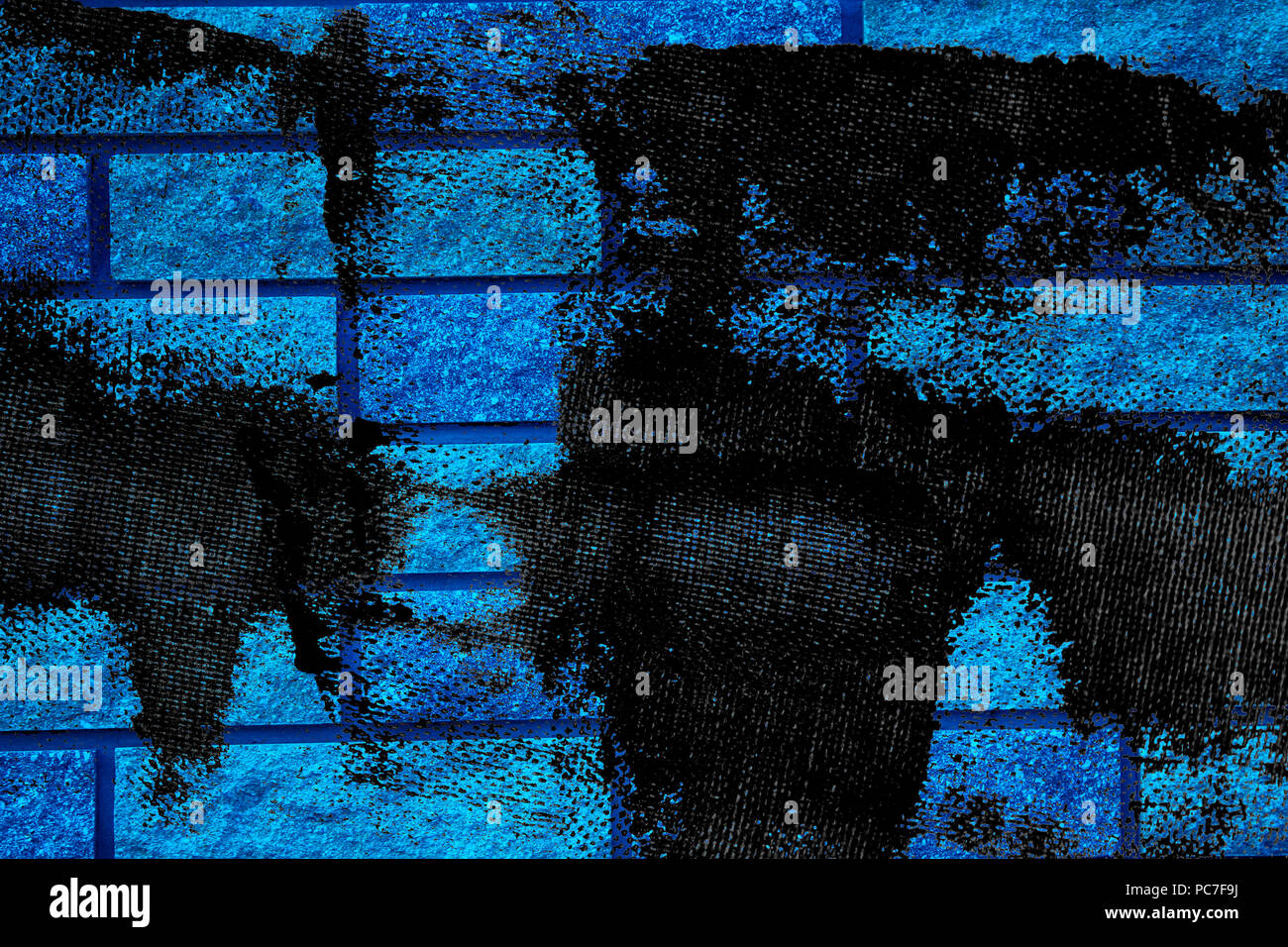 Grunge Ultra blue Brick texture of old vintage building, design concept ...