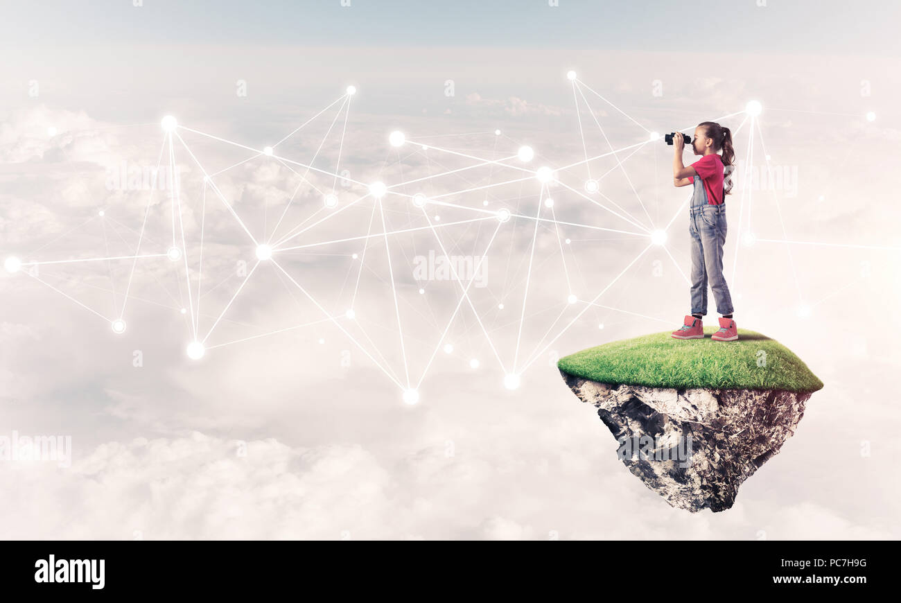 Idea of children Internet communication or online playing and pa Stock ...