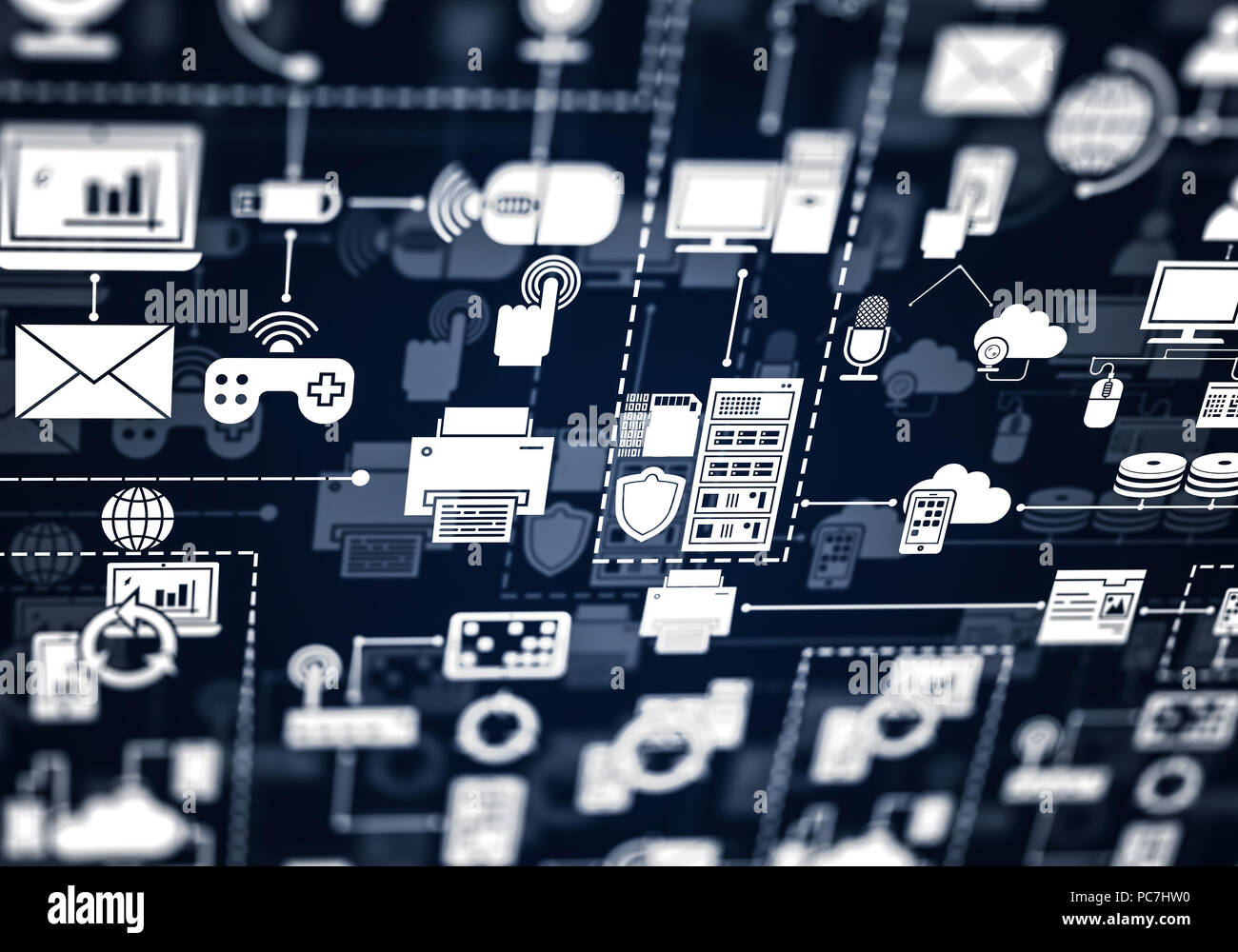 Technology background image with media interface as connection a Stock ...