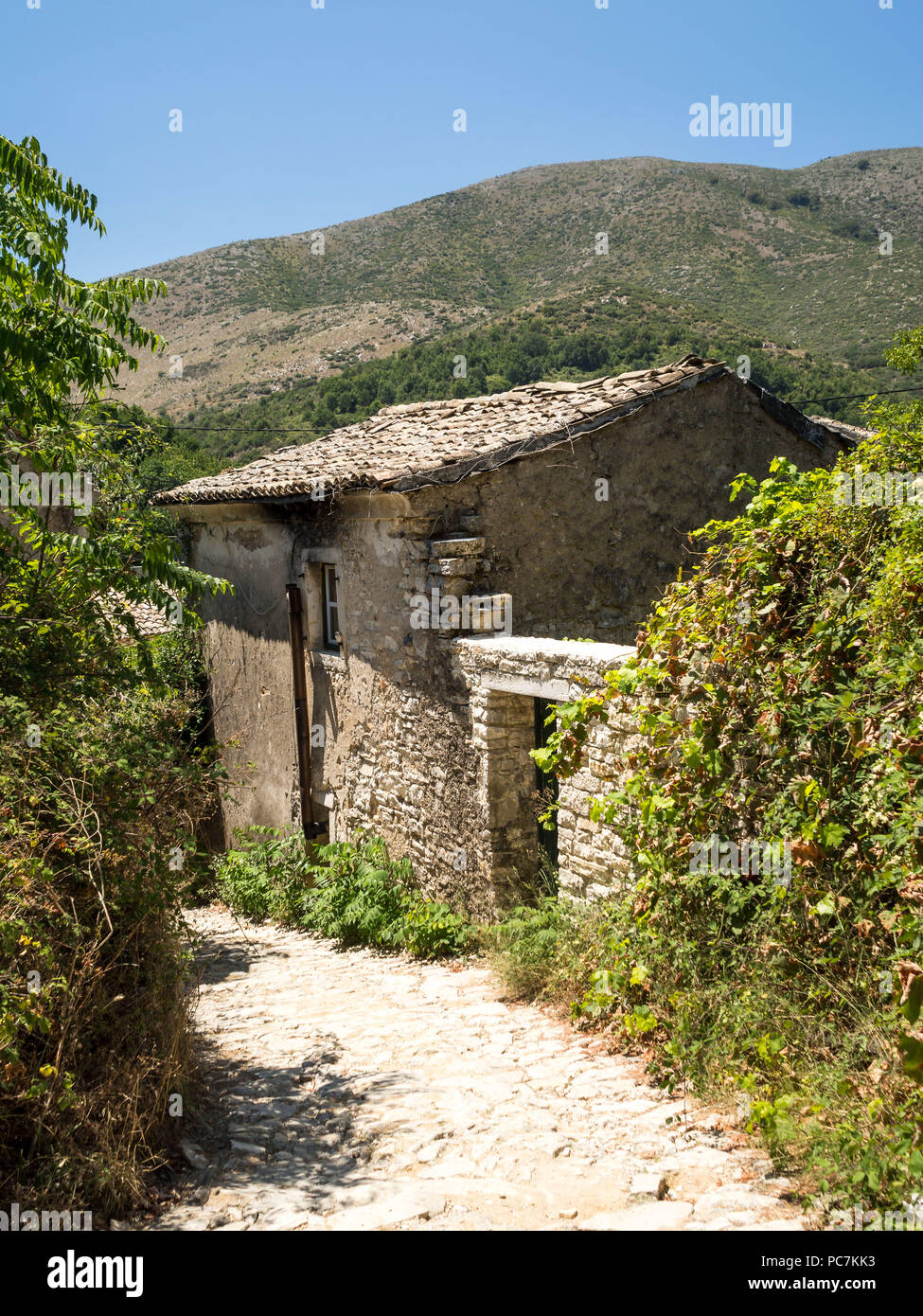 Old house in Perithia, Greece Stock Photo - Alamy
