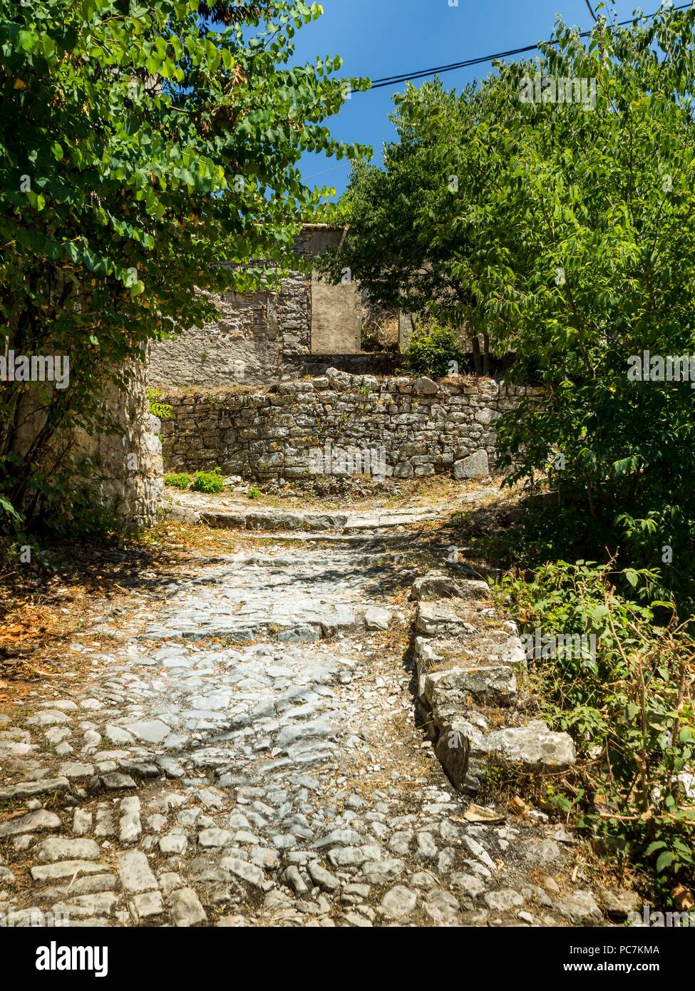 Old house in Perithia, Greece Stock Photo - Alamy