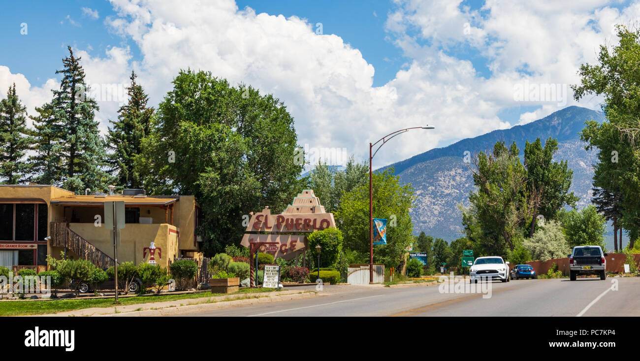 TAOS, NM, USA-8 JULY 18: El Pueblo Lodge, a motel but originally a ...