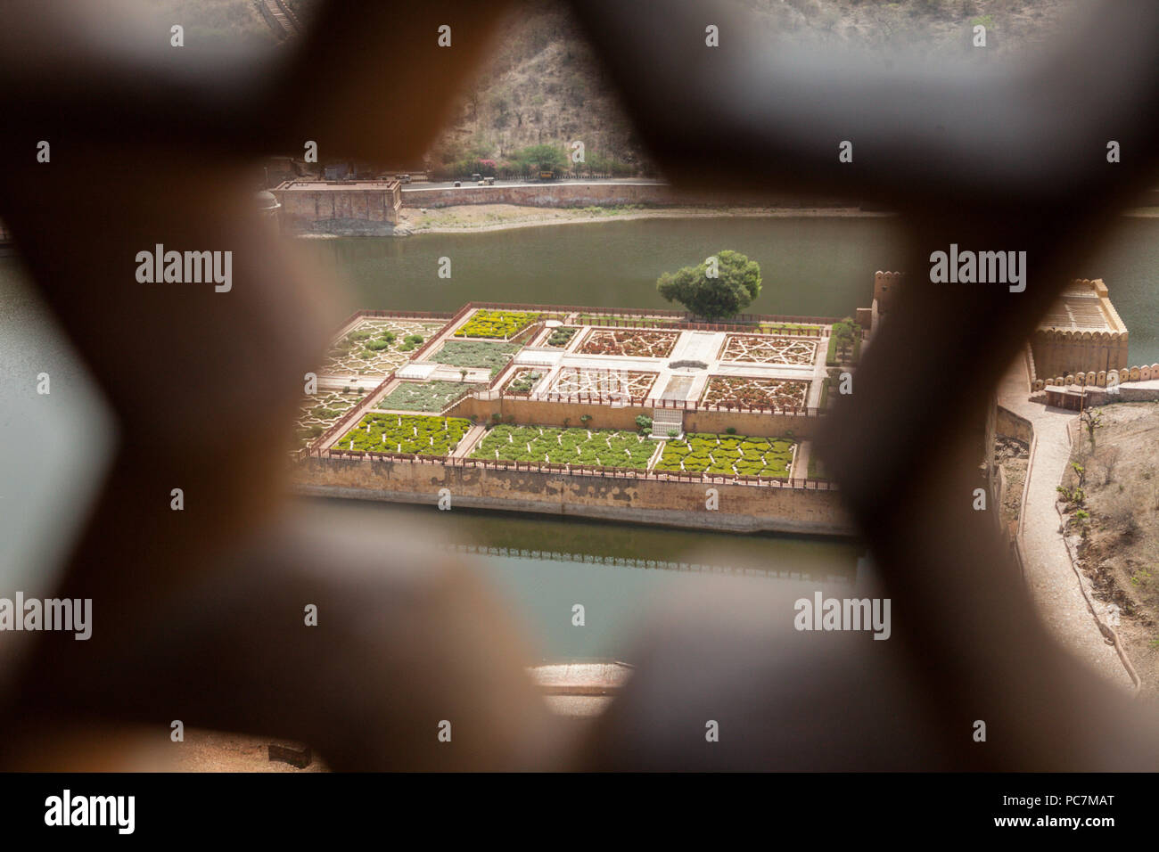 Kesar Kyari Complex in Maotha Lake at Amber Palace, Jaipur viewed ...