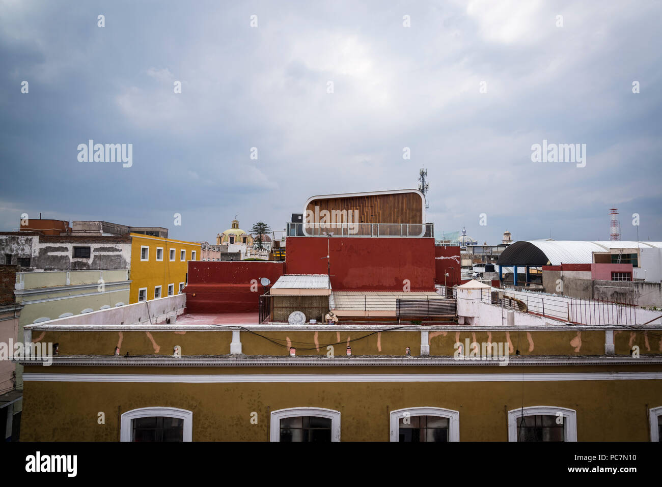 Roof top architecture, Puebla, Mexico Stock Photo - Alamy