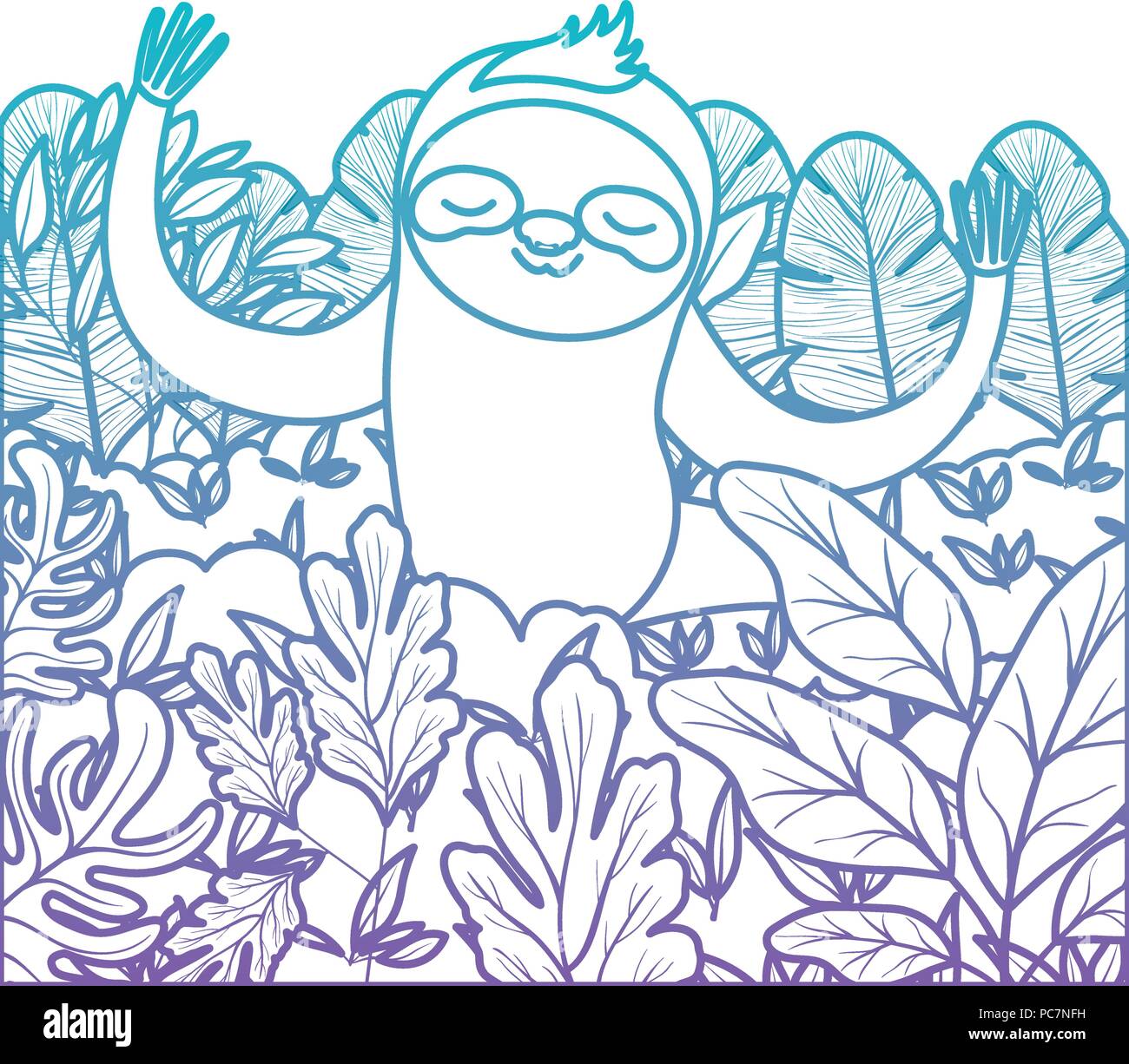 wild sloth in the jungle scene Stock Vector Image & Art - Alamy