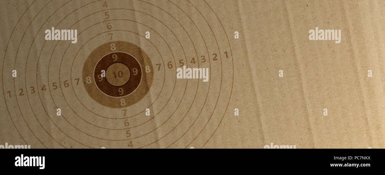 Shooting target with numbers on recycling carton paper, banner, copy ...