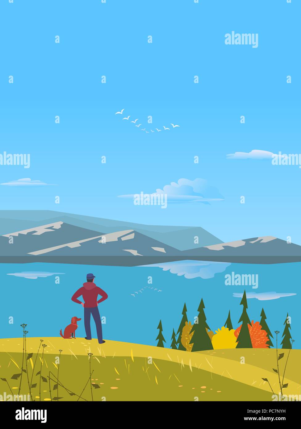 Alps autumn Stock Vector Images - Alamy