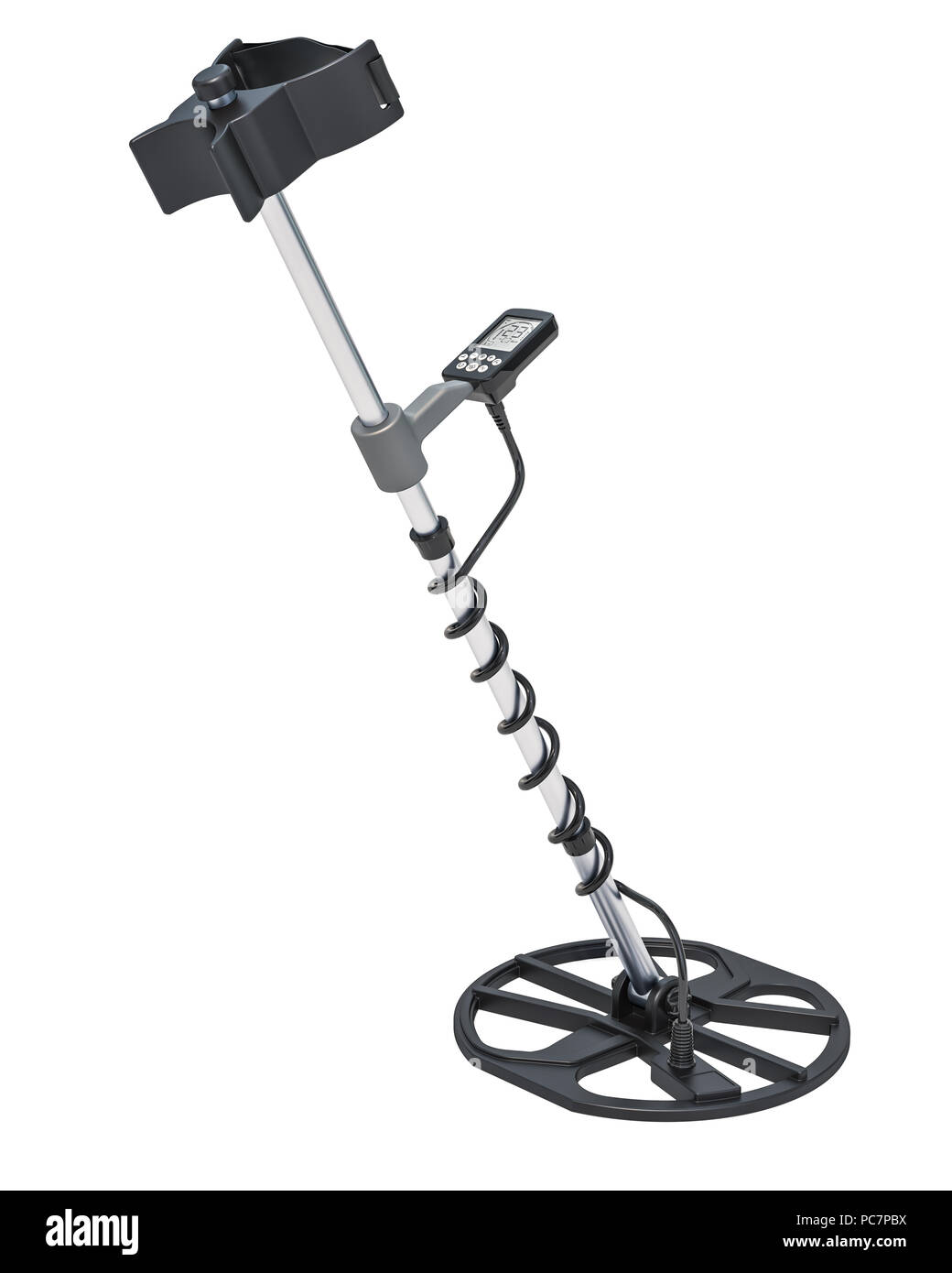 Metal Detector closeup, 3D rendering isolated on white background Stock ...