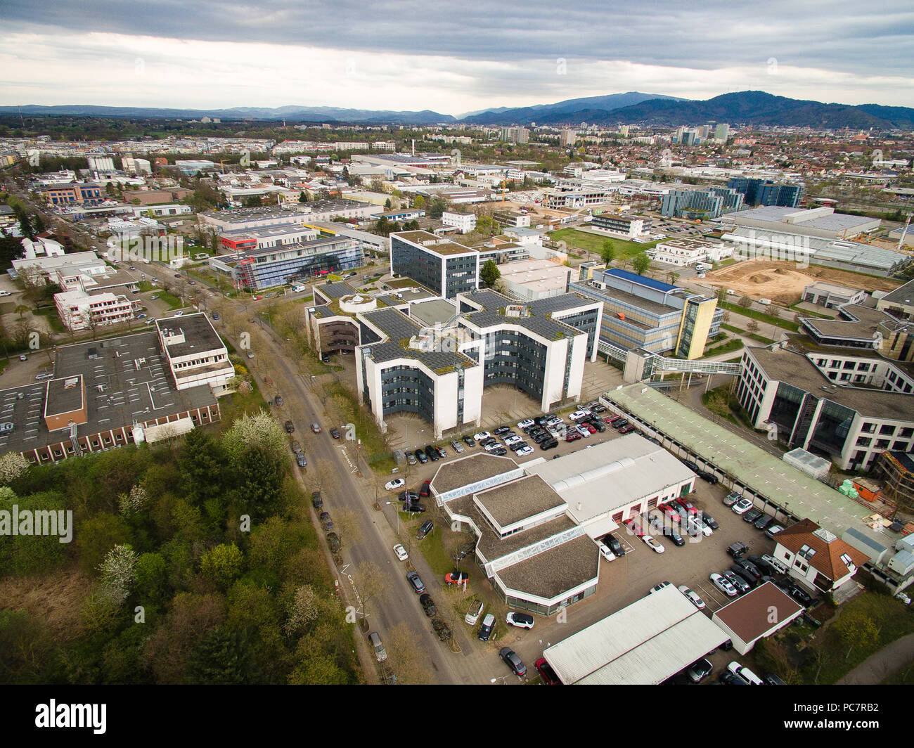 Aerial view of urban city and road with cars in Germany Stock Photo - Alamy
