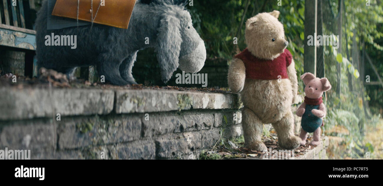 CHRISTOPHER ROBIN, from left: Eeyore, Winnie the Pooh, Piglet, 2018. ph ...