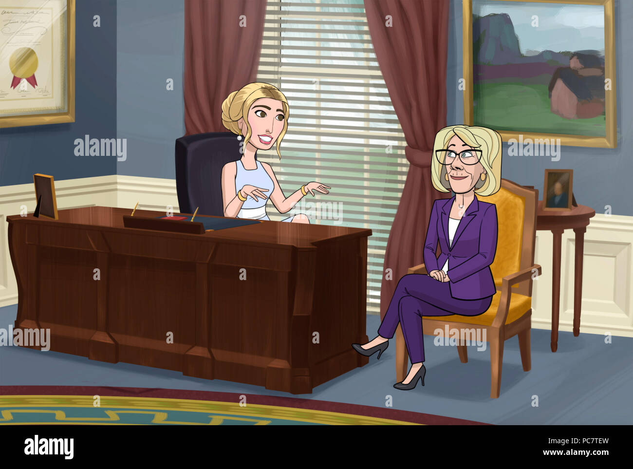 OUR CARTOON PRESIDENT, from left: Ivanak Trump (voiced by Emily Lynne ...