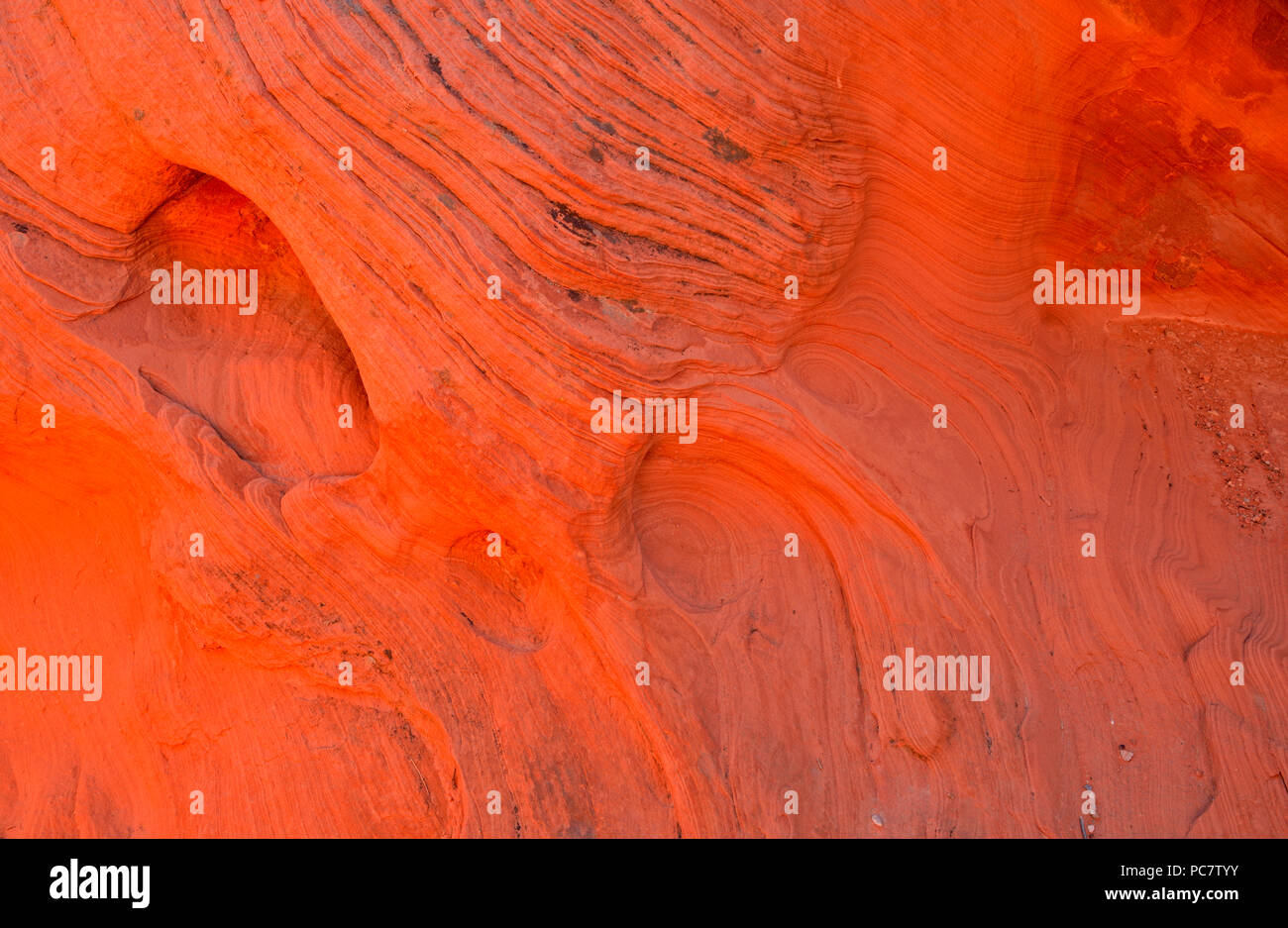Weathered red rocks formations in the desert, Valley of Fire State Park ...