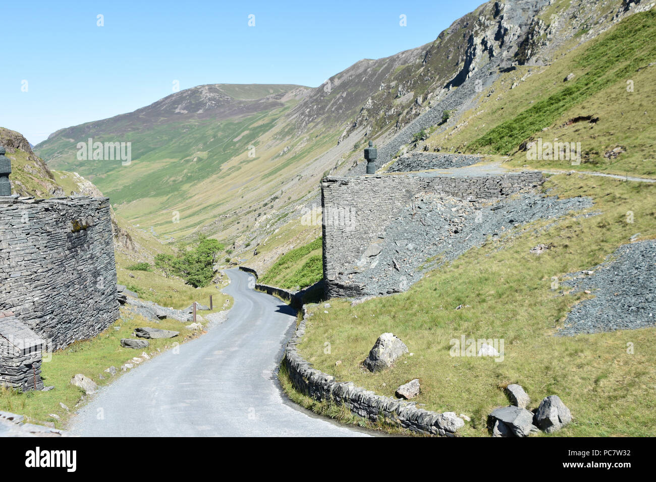Road with shale wall Lake District, England Stock Photo - Alamy