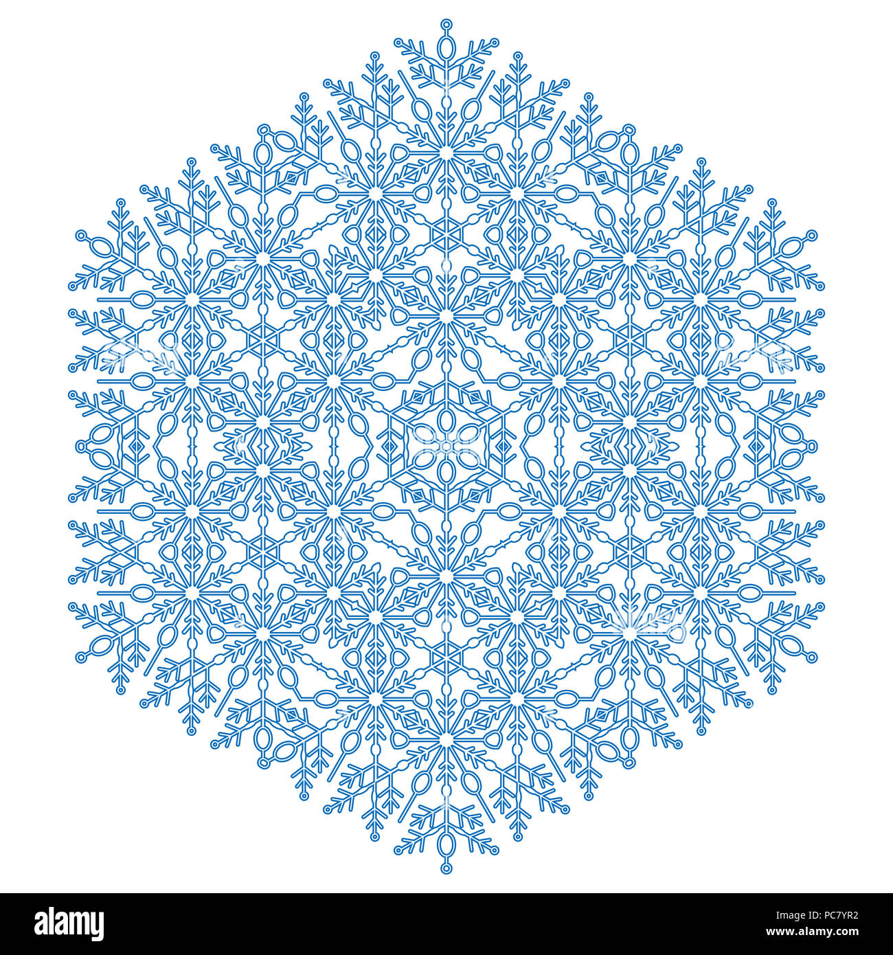 Pretty Round Snowflake Stock Photo - Alamy
