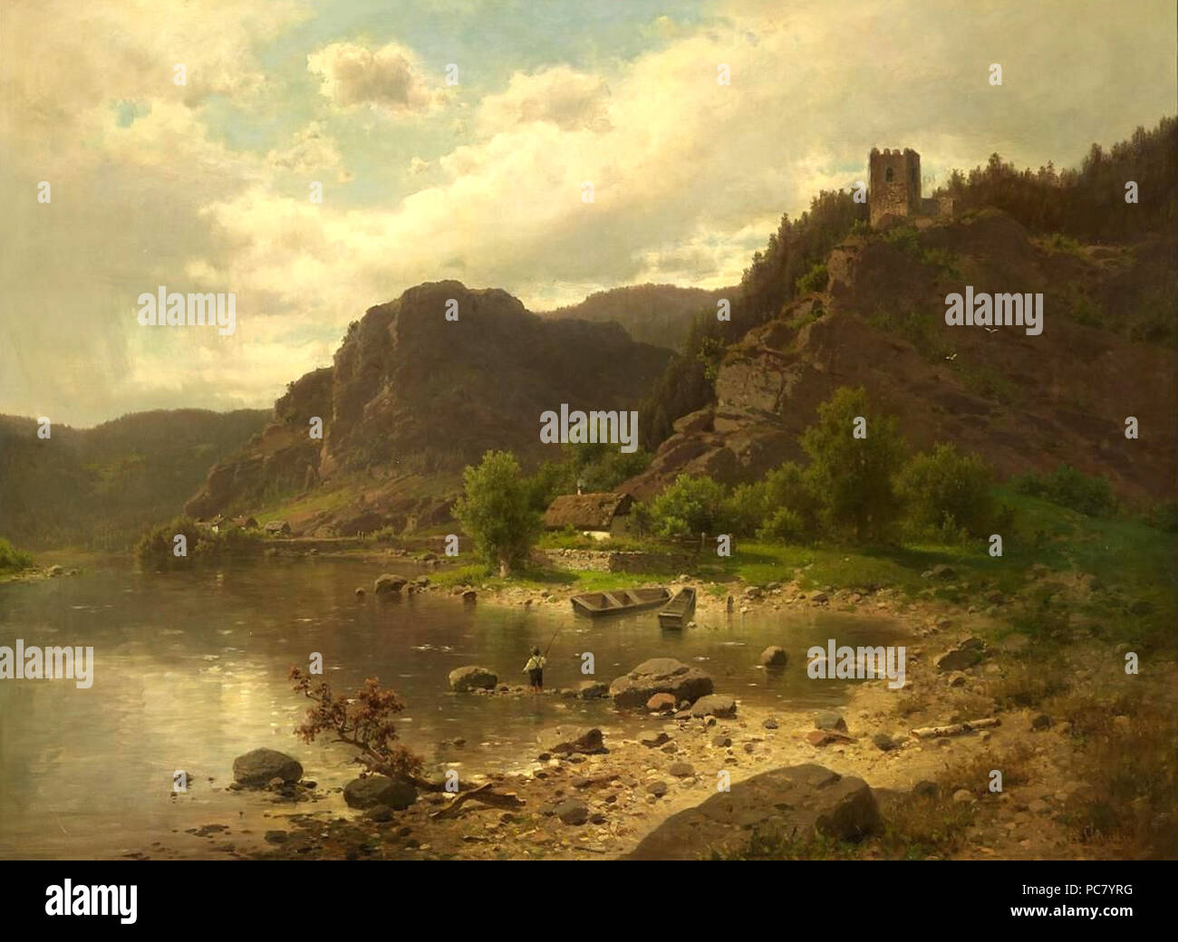 4 Adolf Chwala (1836-1900) - Vranovská věž nad Dyjí Stock Photo - Alamy