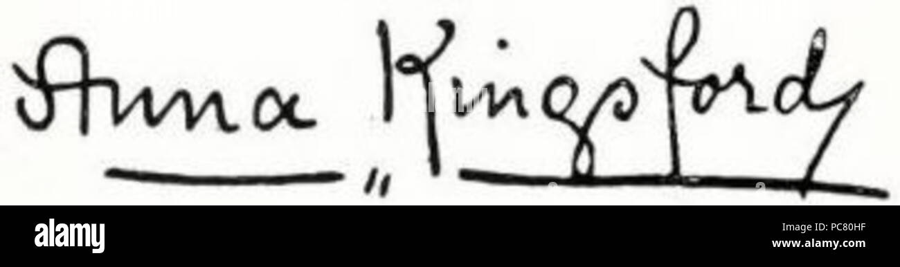 7 Anna Kingsford signature Stock Photo - Alamy