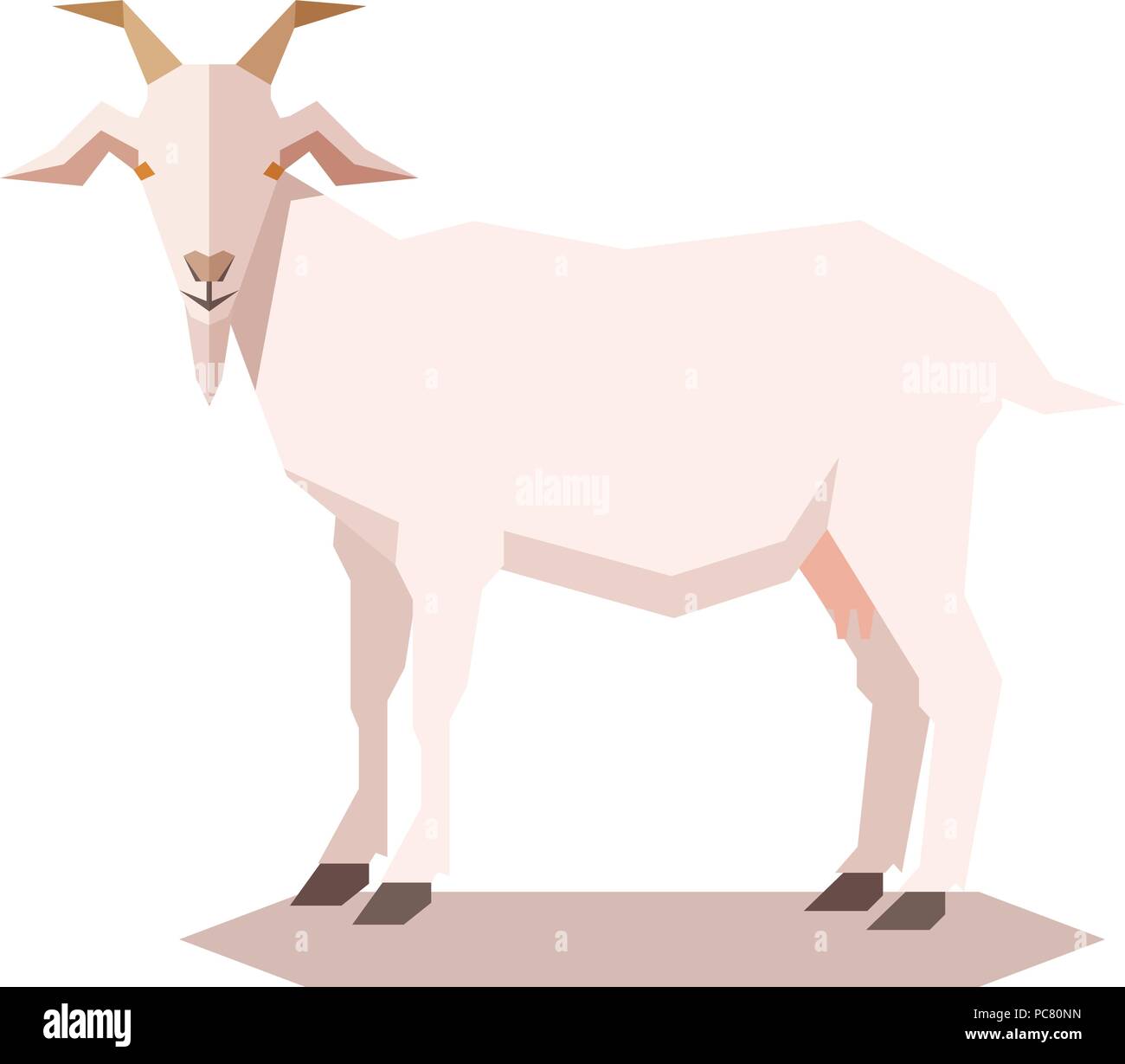 Flat Geometric Goat Stock Vector Image & Art - Alamy