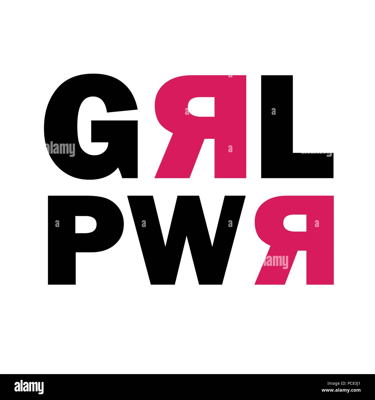 Vector poster Girl Power. Good for sticker, patch, pin or t-shirt print ...