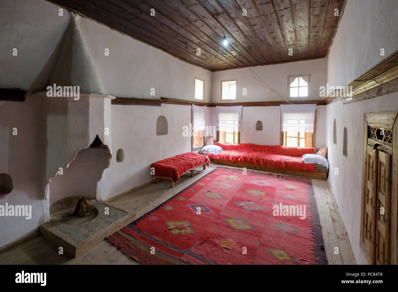 Living room in Skënduli house, fortified house, Gjirokastra ...