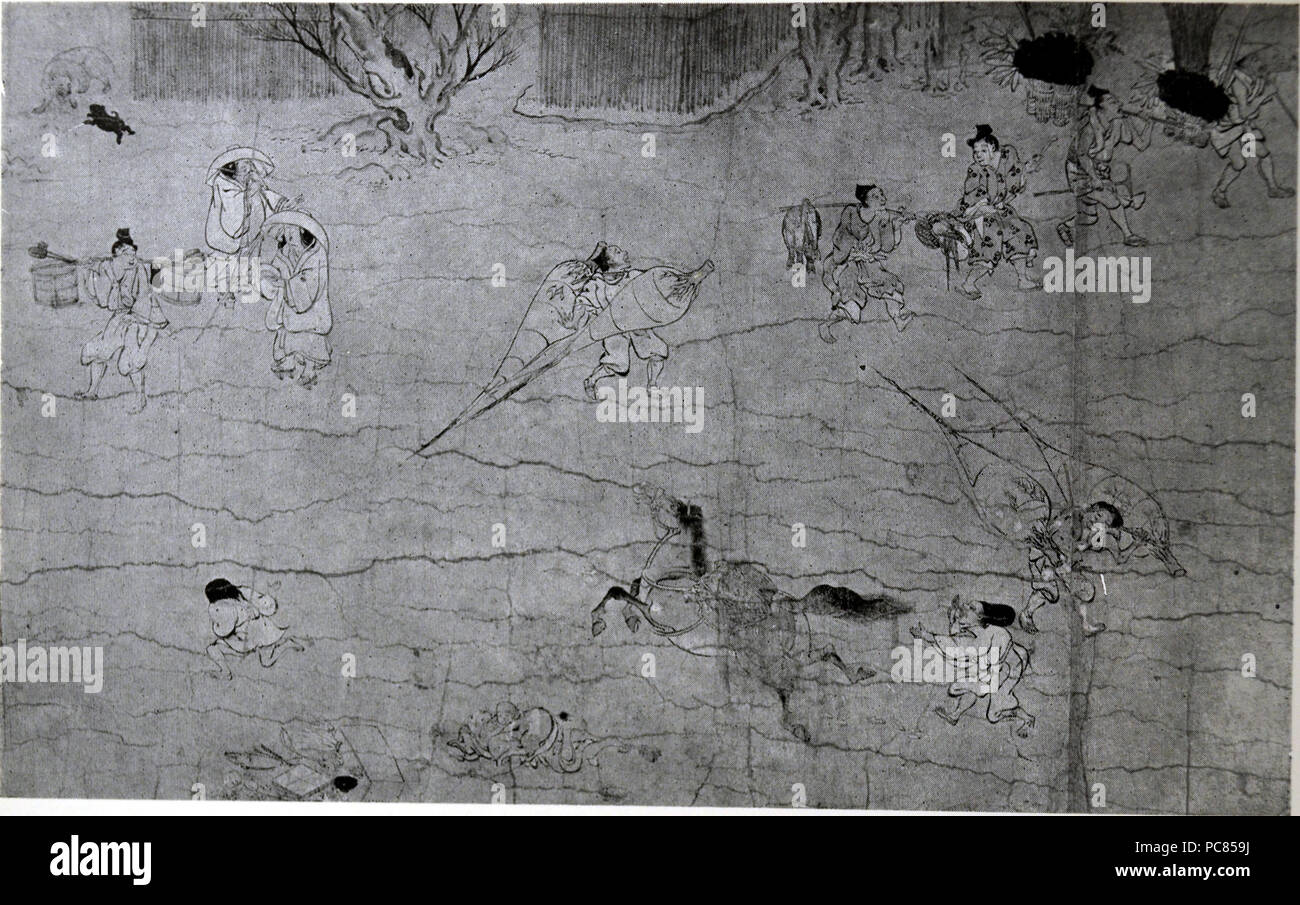 536 Saigyo Monogatari Emaki - Tsunetaka - Everyday life2 Stock Photo ...