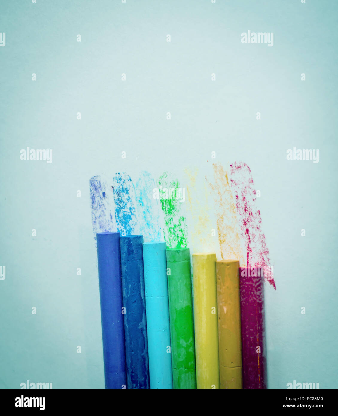 set of crayons.isolated on a light Stock Photo - Alamy