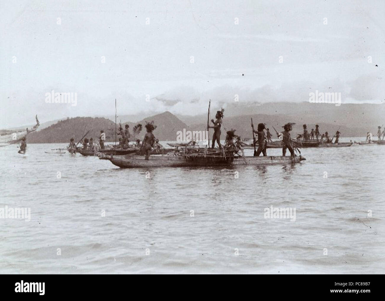 66 Papuans in proas during a ceremony at Nafri - Collectie stichting ...