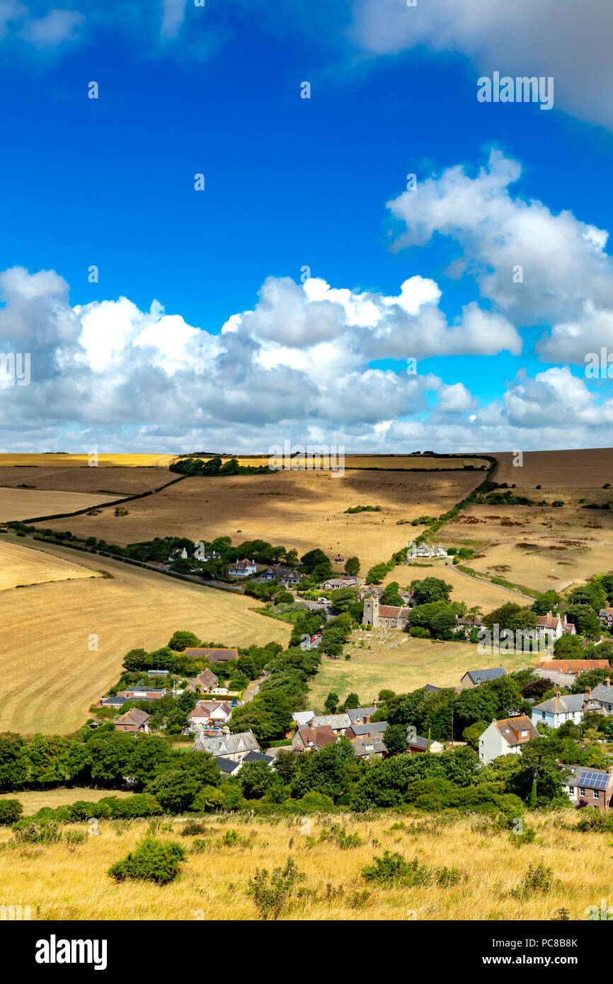 West Lulworth Dorset England July 31, 2018 The village of West Lulworth ...