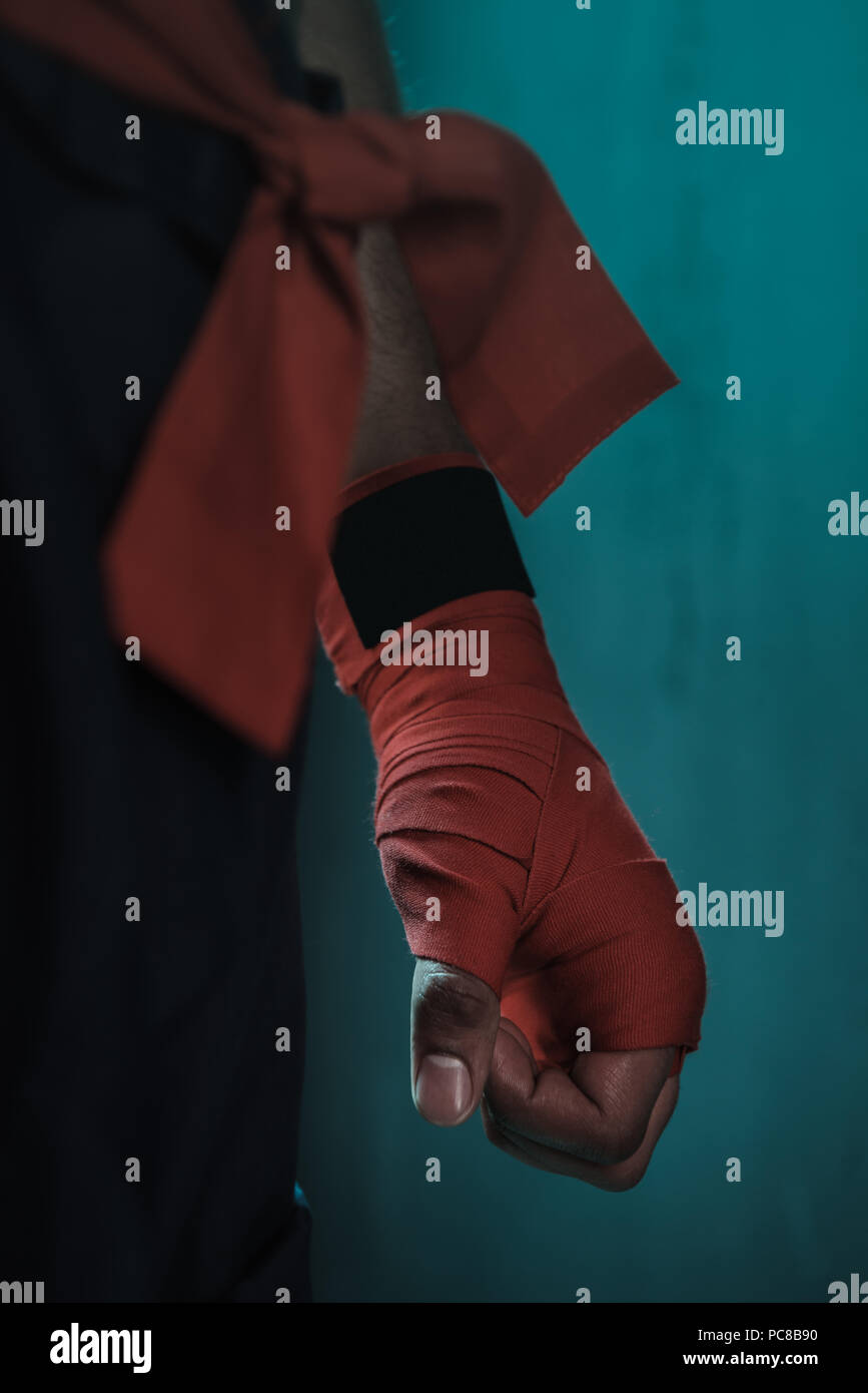 Muay Thai athlete training at Thai boxing indoors, ultimate fight ...