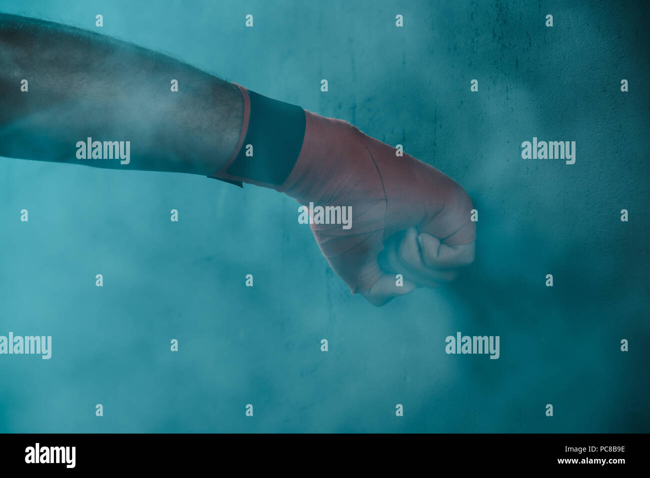 Muay Thai athlete training at Thai boxing indoors, ultimate fight ...