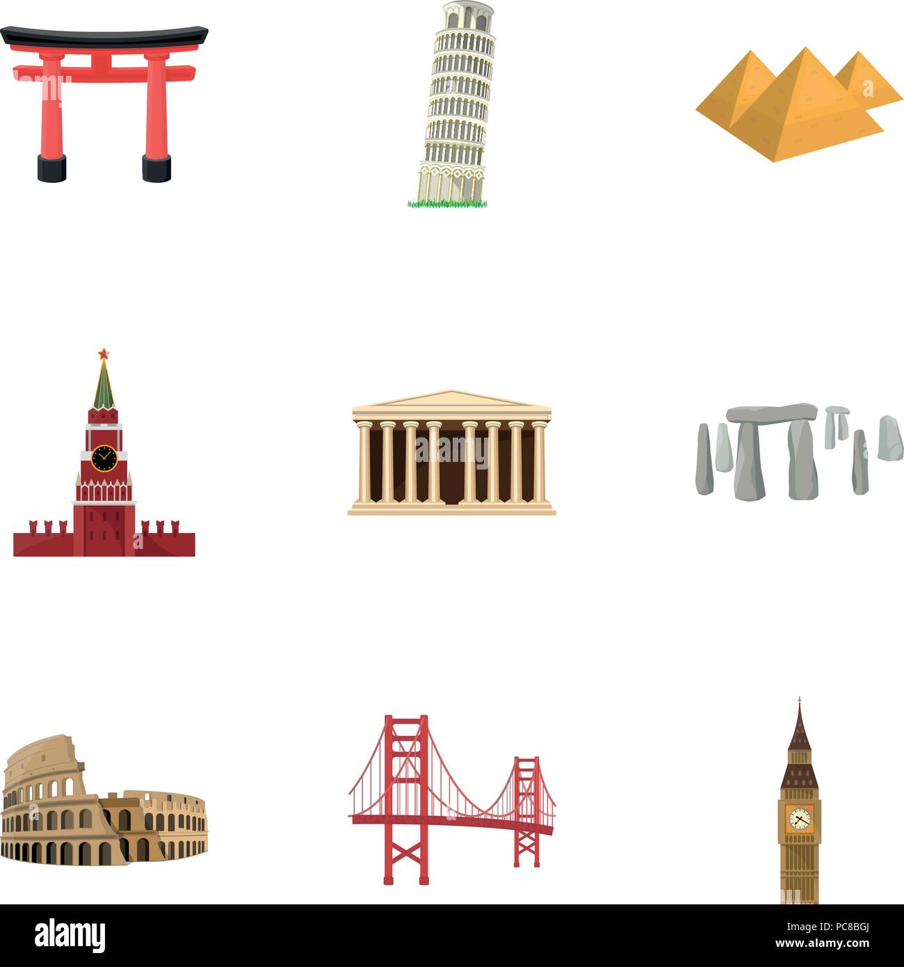 Sights of the countries of the world. Famous buildings and monuments of ...