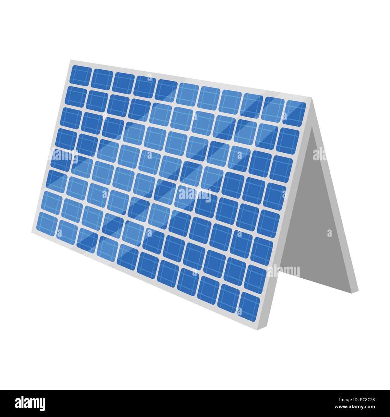 Solar panel icon in cartoon design isolated on white background. Bio ...