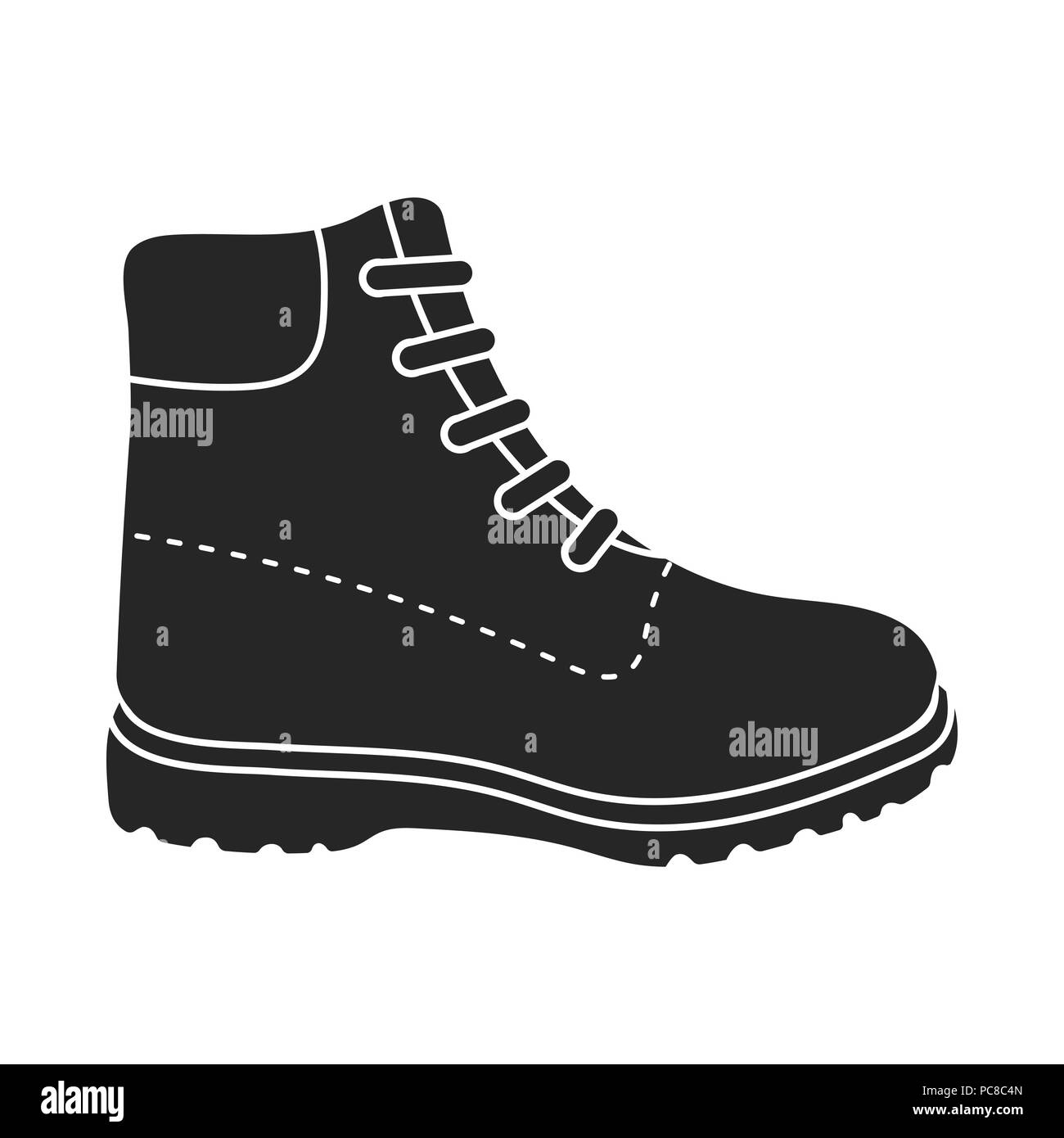 Hiking boots icon in black style isolated on white background. Shoes ...
