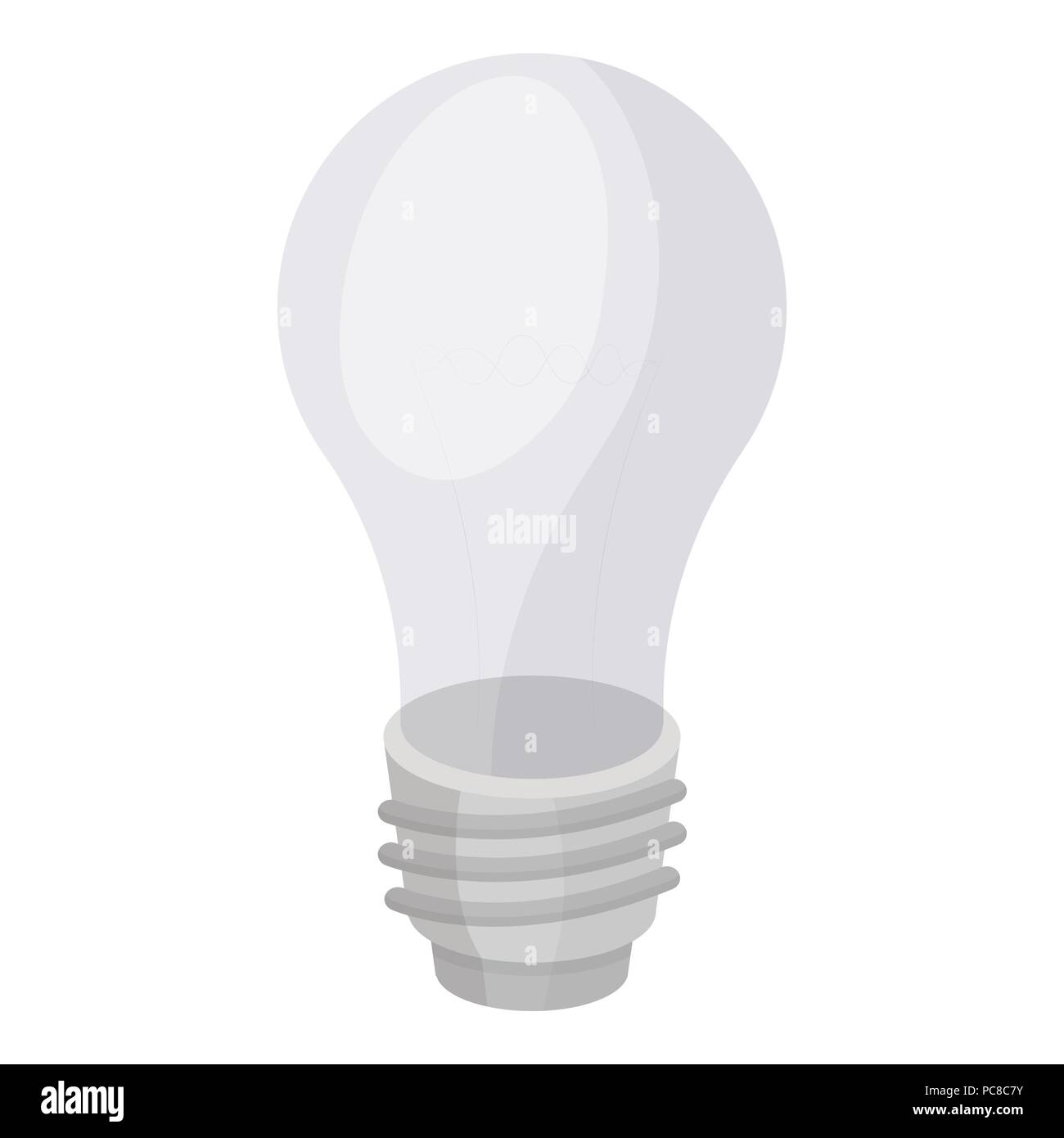 Lightbulb icon in cartoon style isolated on white background. Light ...