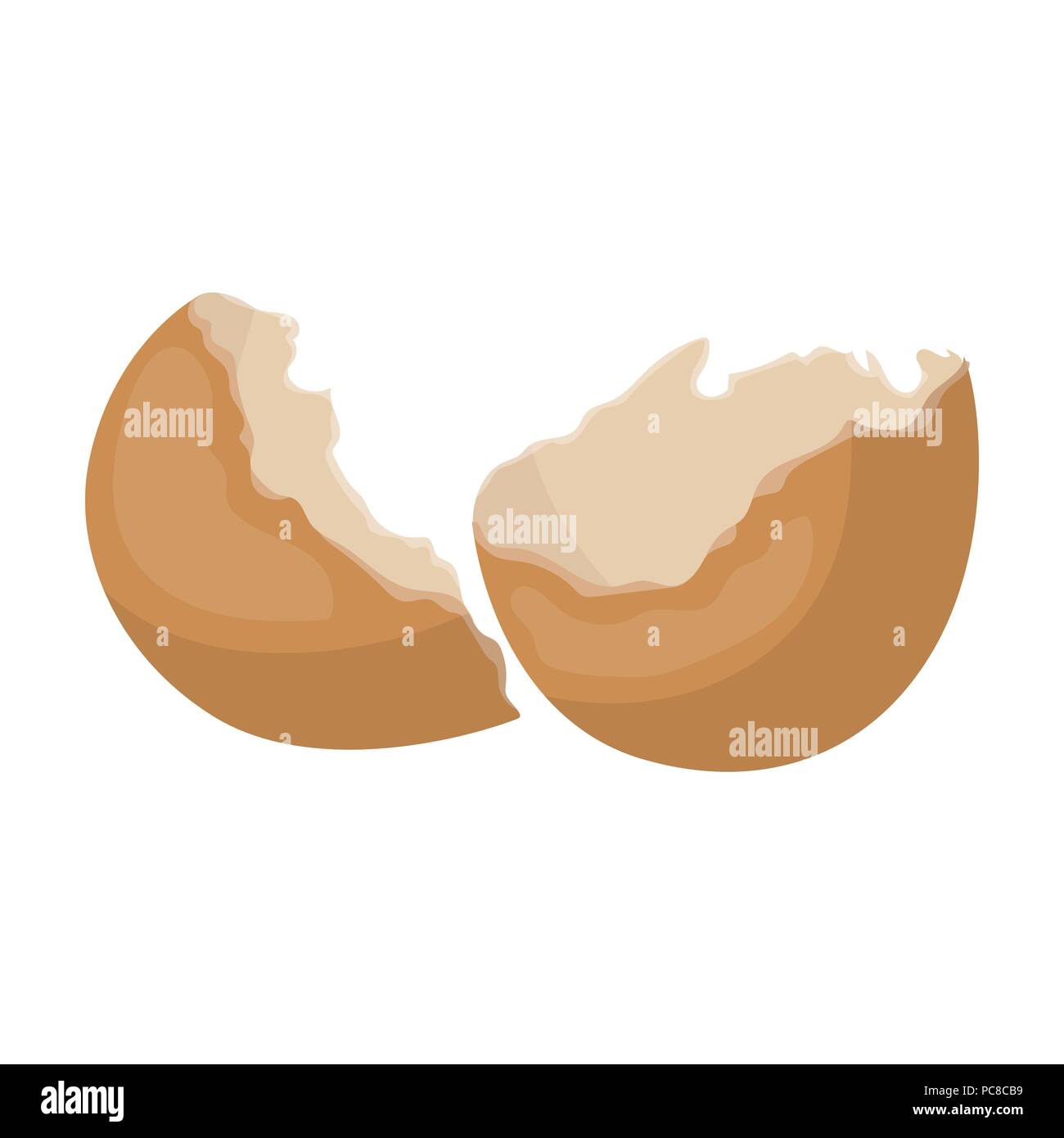 Broken eggshell icon in cartoon style isolated on white background ...