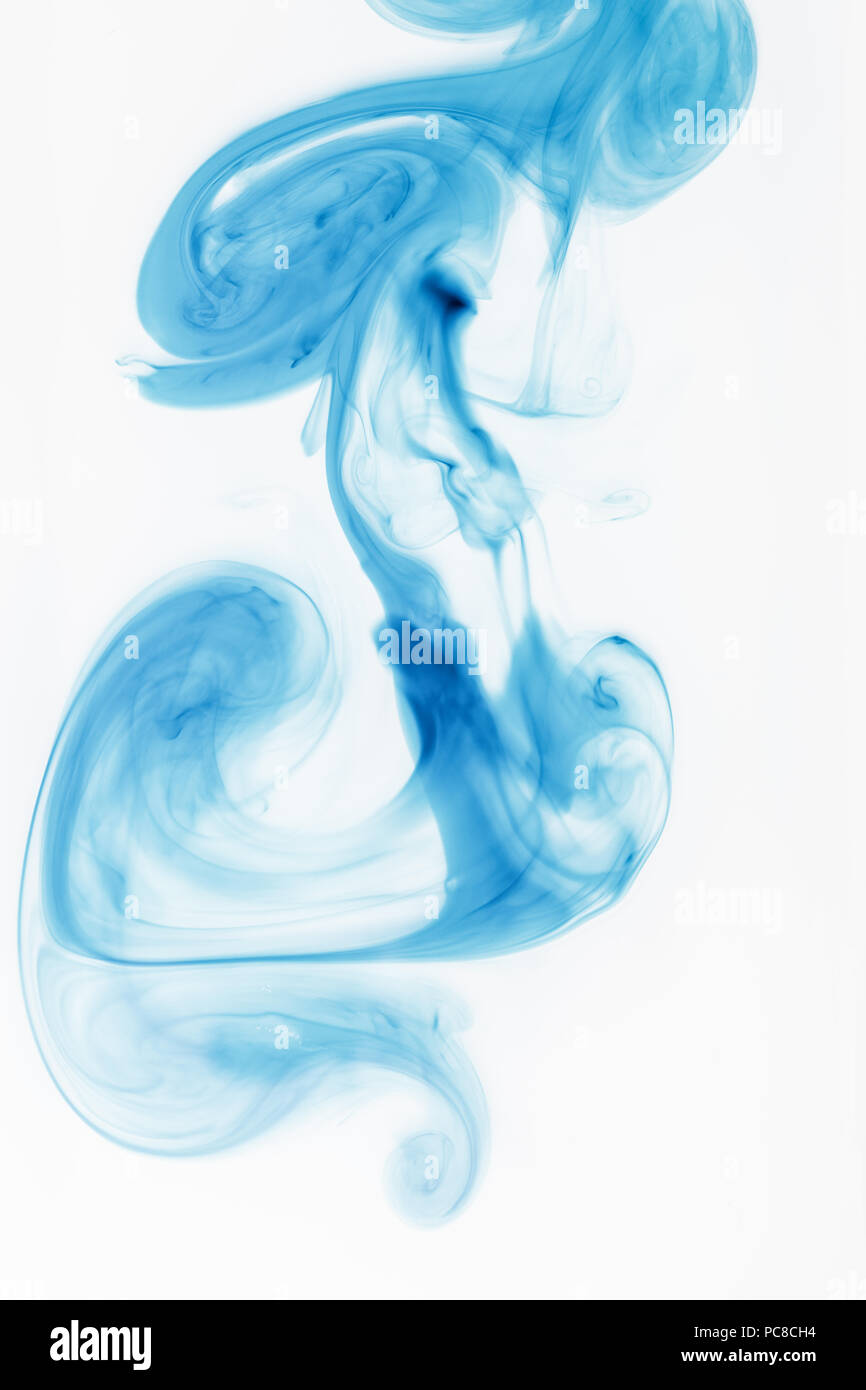 abstract blue ink splash, isolated on white Stock Photo - Alamy