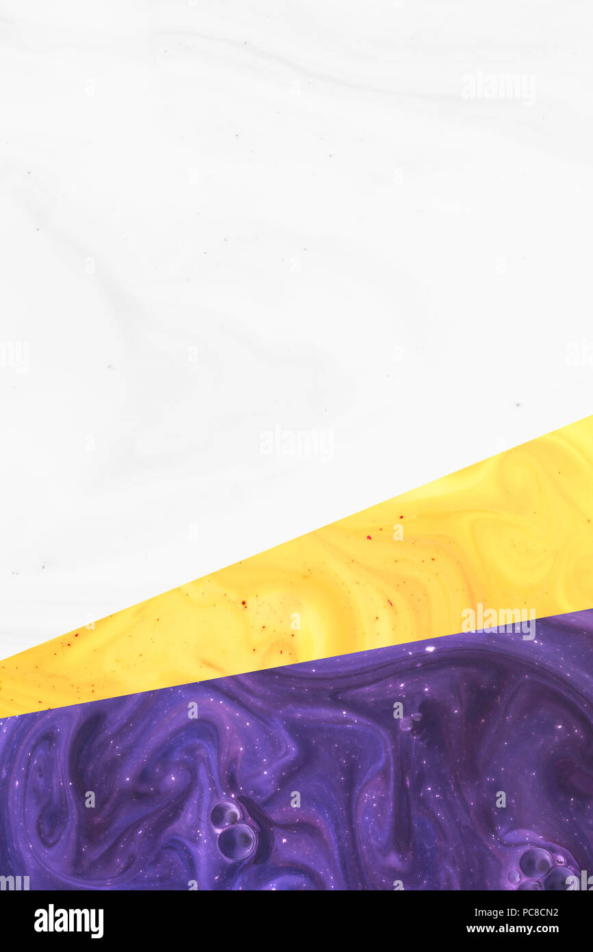 create design with abstract white, yellow and purple paint texture ...