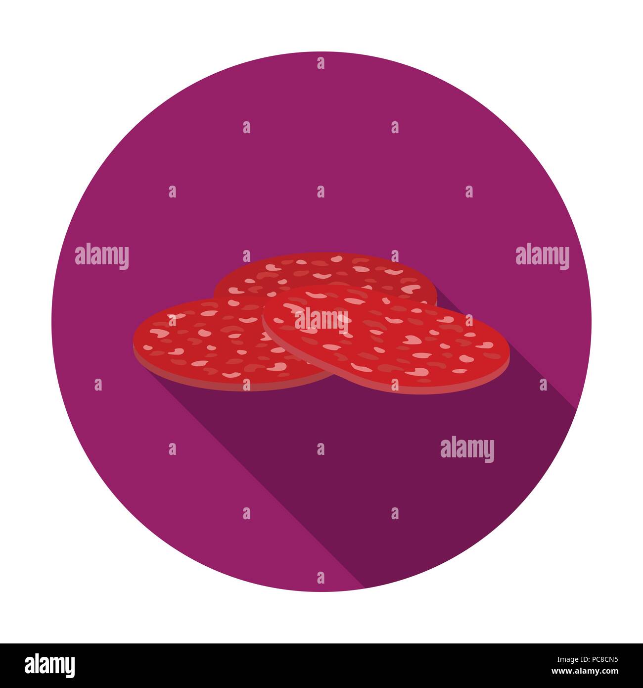 Salami icon in flat style isolated on white background. Meats symbol ...