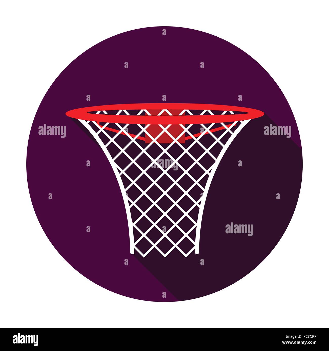 Basketball hoop icon in flat style isolated on white background. Sport ...