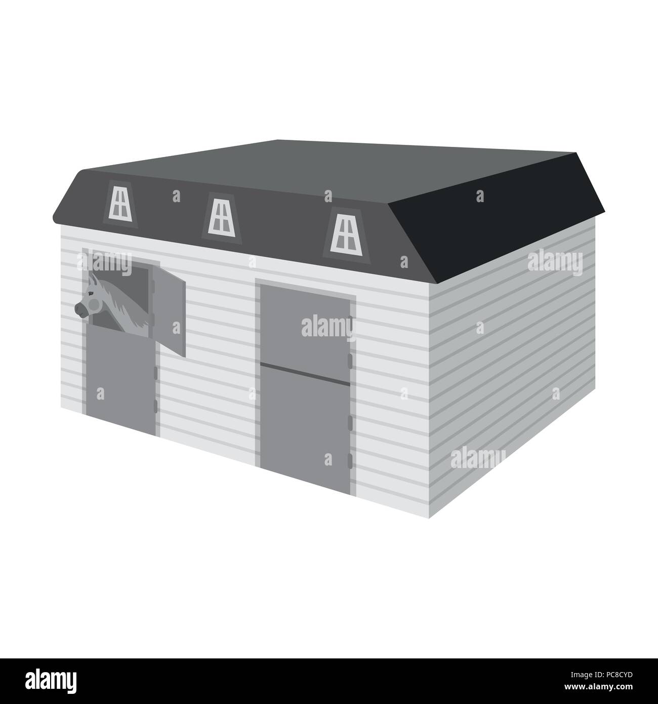 The stable building at the racetrack. Stable room single icon in ...