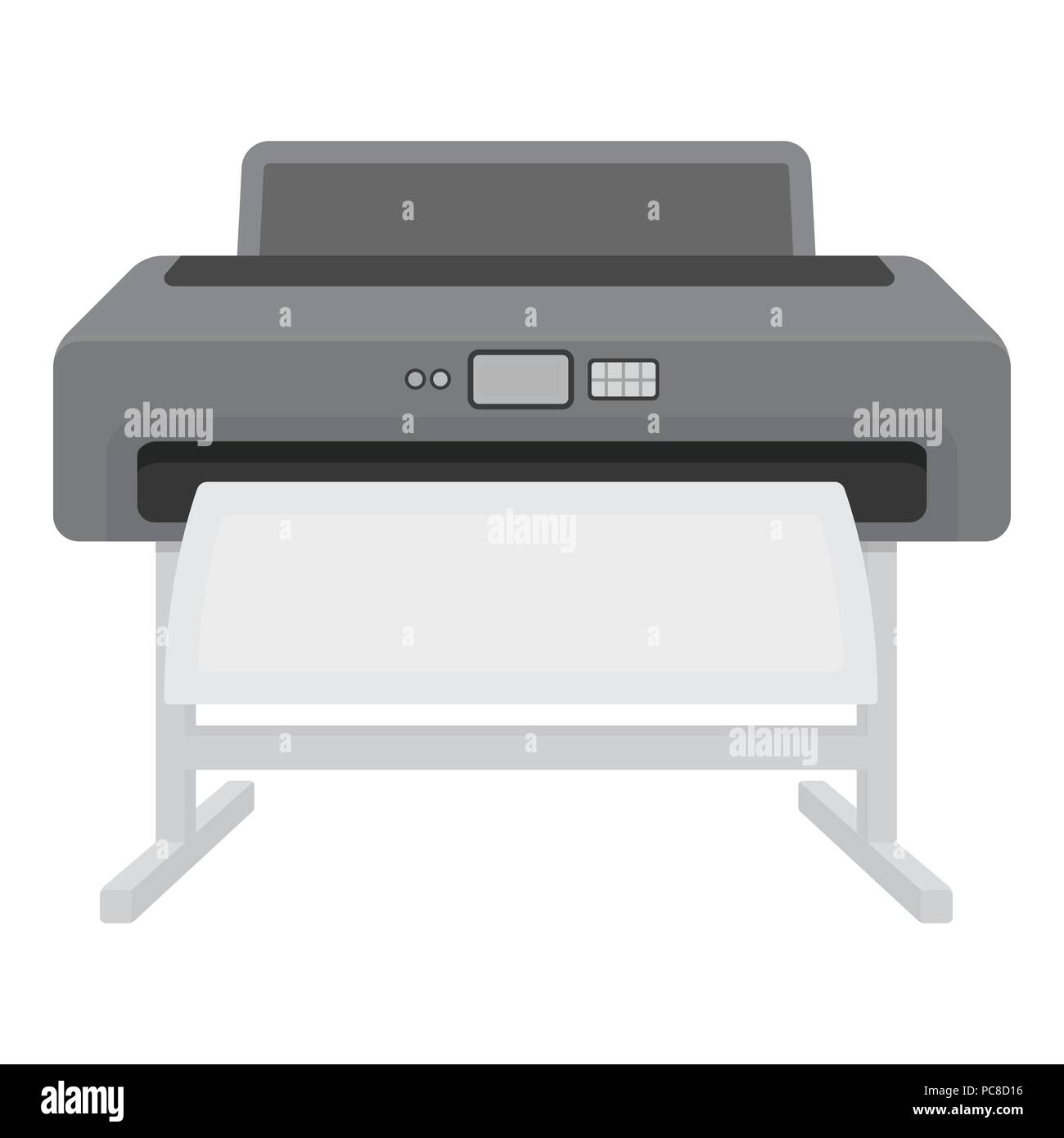Large format printer icon in monochrome style isolated on white ...