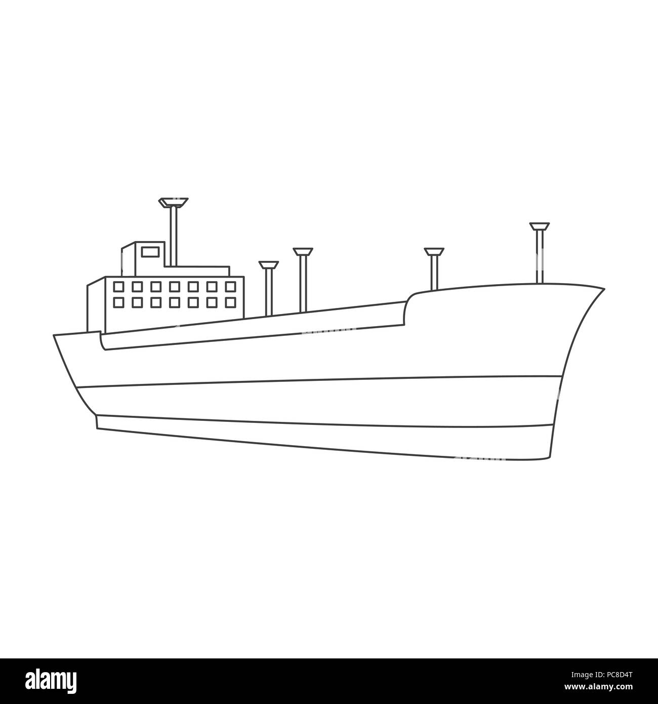 Oil ship.Oil single icon in outline style vector symbol stock ...