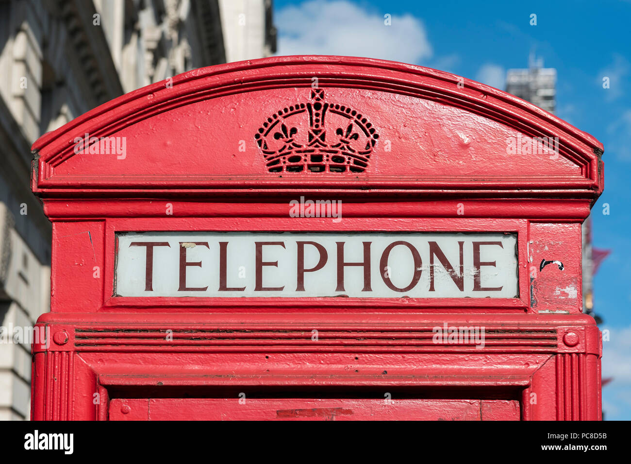 Red telephone box in London, England, UK Stock Photo - Alamy