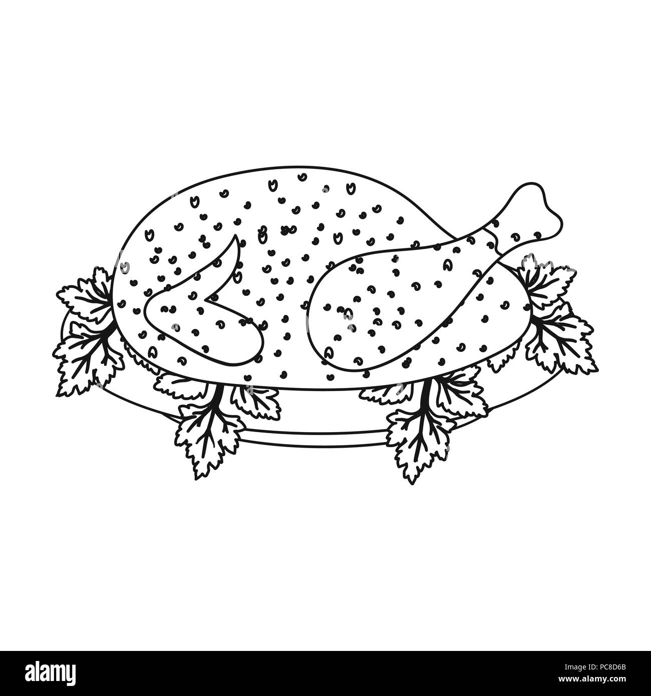 Delicious fried chicken.Chicken and cooking single icon in outline ...