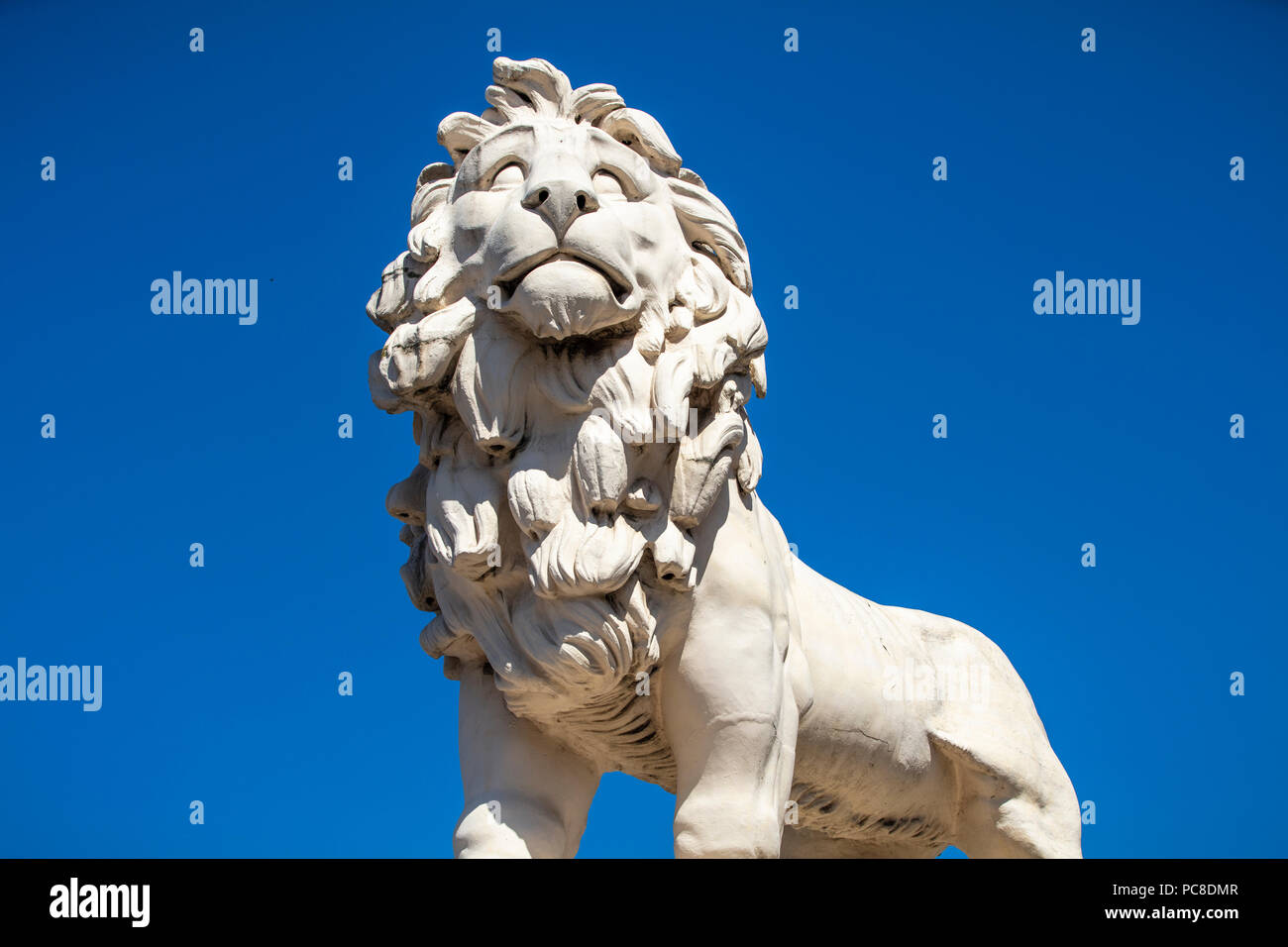 Stone Lion Statue Stock Photo - Alamy