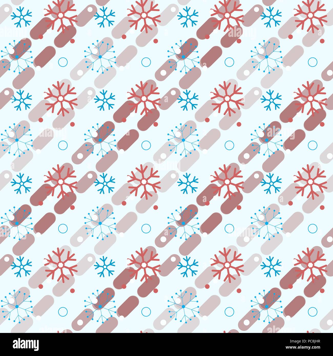 Colorful snowflakes seamless pattern. Winter endless background. eps10 ...