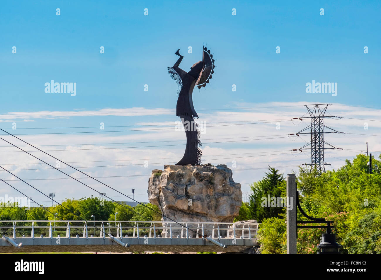 Keeper of the Plains, a steel sculpture by Blackbear Bosin. Wichita ...