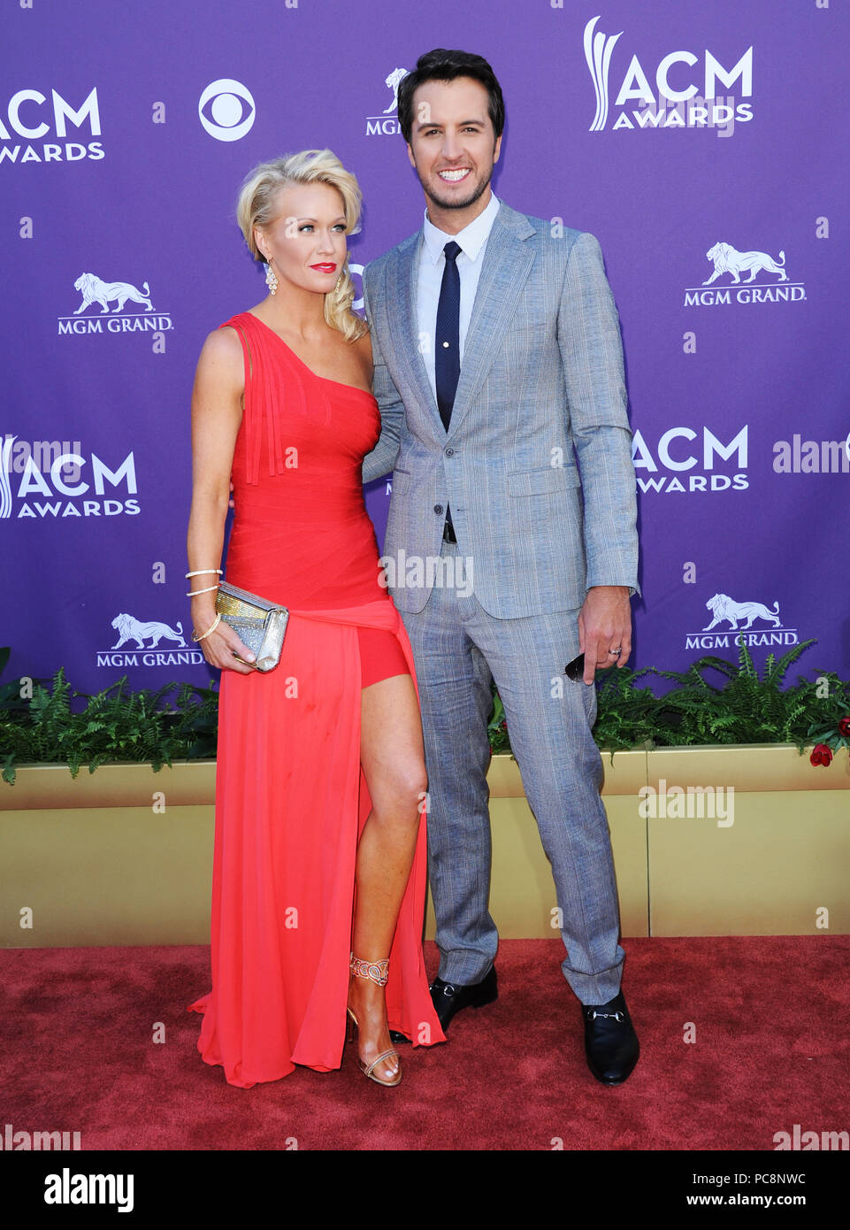Luke Bryan, Caroline Bryan at the 47th Annual Academy of Country Music ...